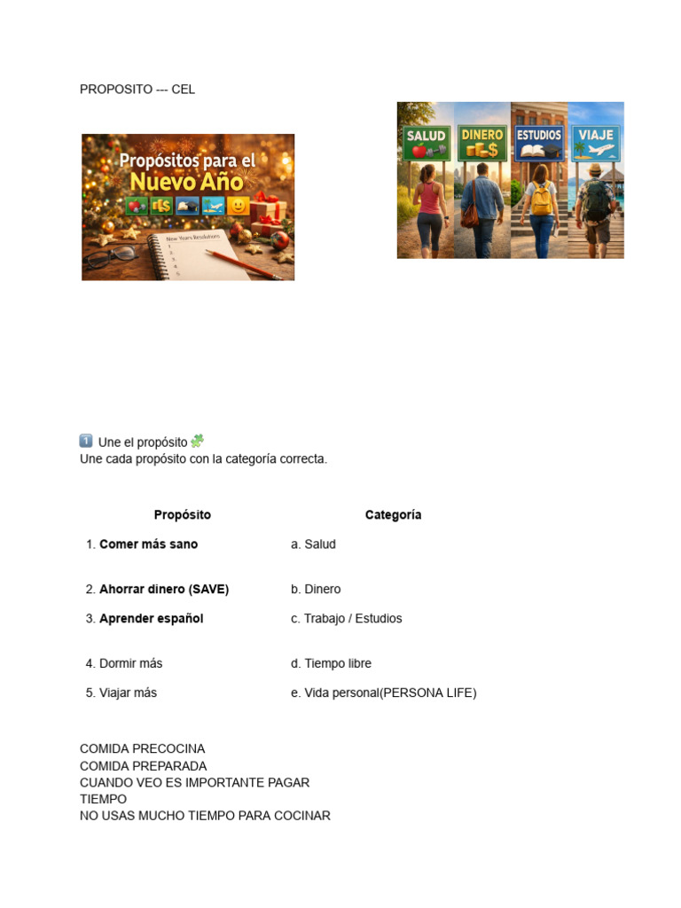 Propósitos de Nuevo Año - Google Docs | PDF