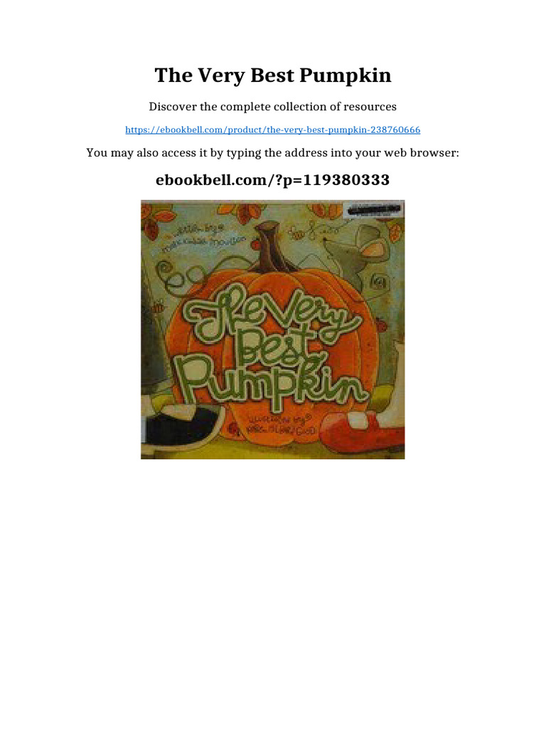 The Very Best Pumpkin No Waiting Time | PDF