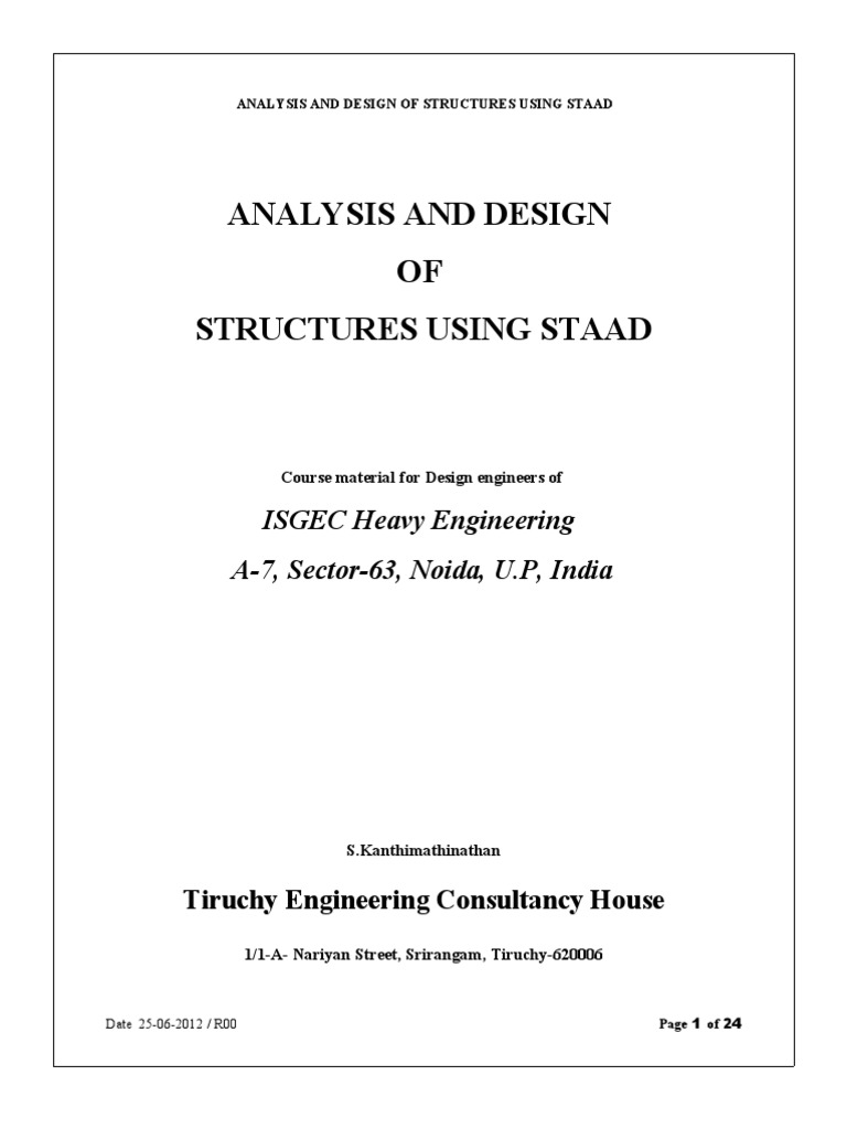 Staad Course Matl | Download Free PDF | Computer File | Shear Stress