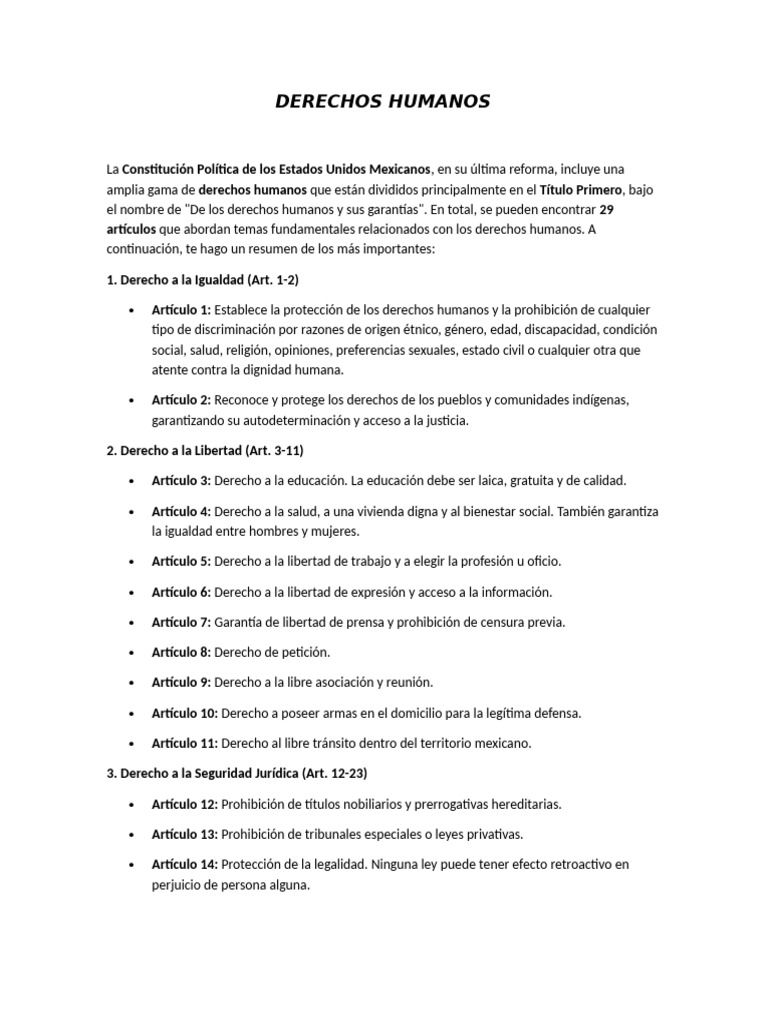 Derechos Humanos | PDF | Derechos humanos | Debido al proceso