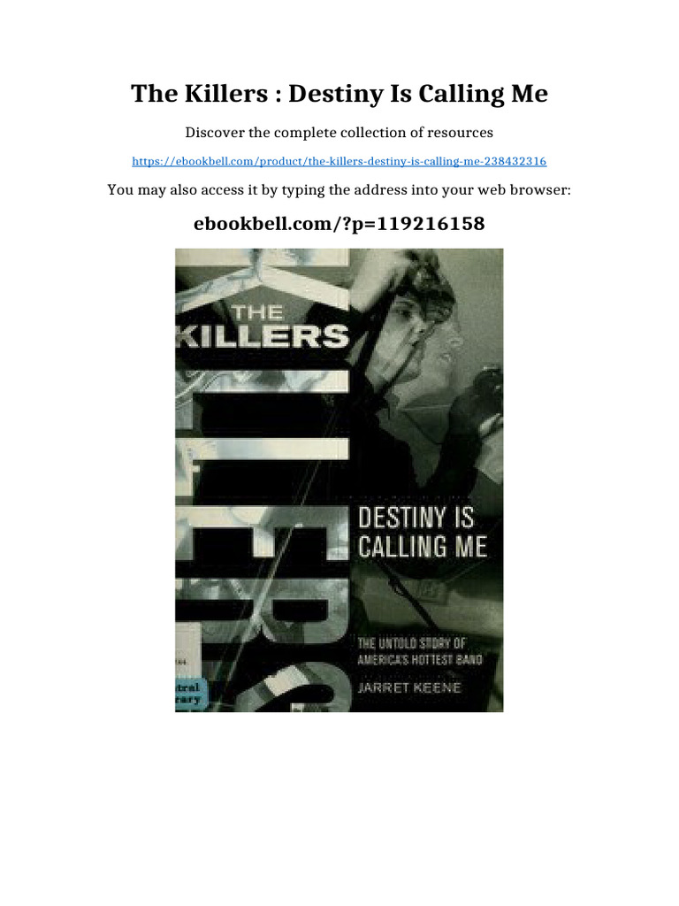 The Killers : destiny is calling me full digital chapters | PDF ...