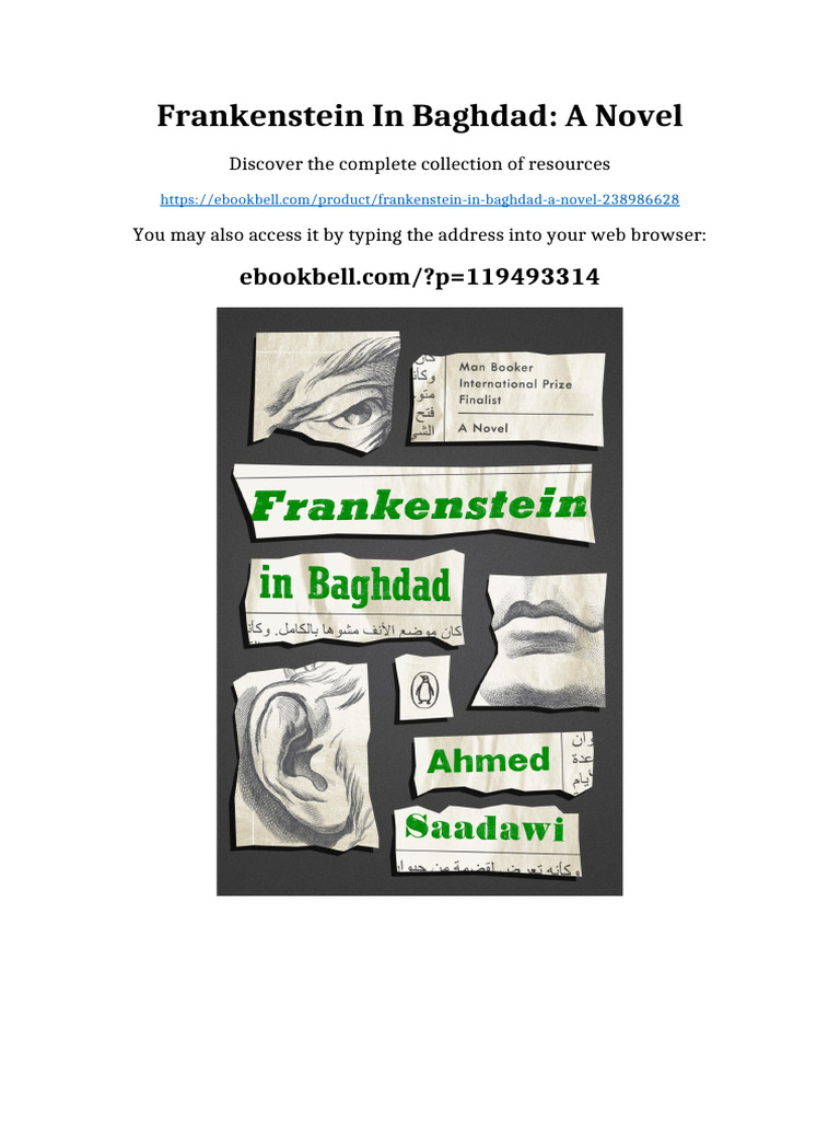 Frankenstein in Baghdad: A Novel All Chapters Available | PDF | Dna ...