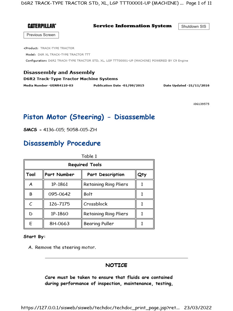 Piston Motor (Steering) - Disassemble | PDF | Machines | Mechanical ...