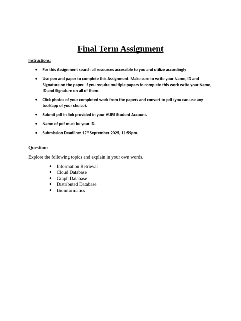 Final Term Assignment | PDF