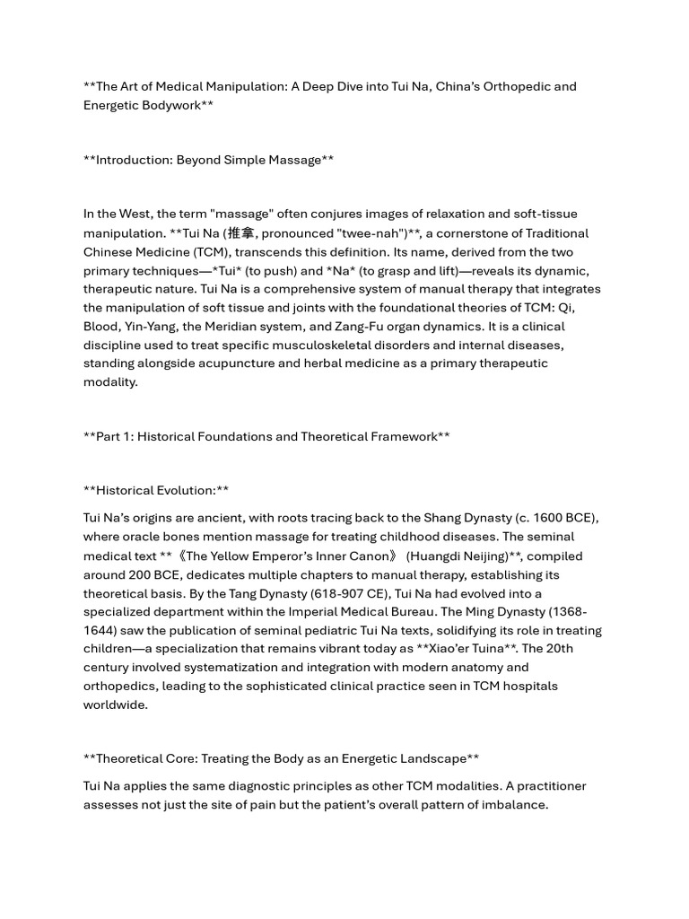 The Art of Medical Manipulation- A Deep Dive Into Tui Na, China’s ...