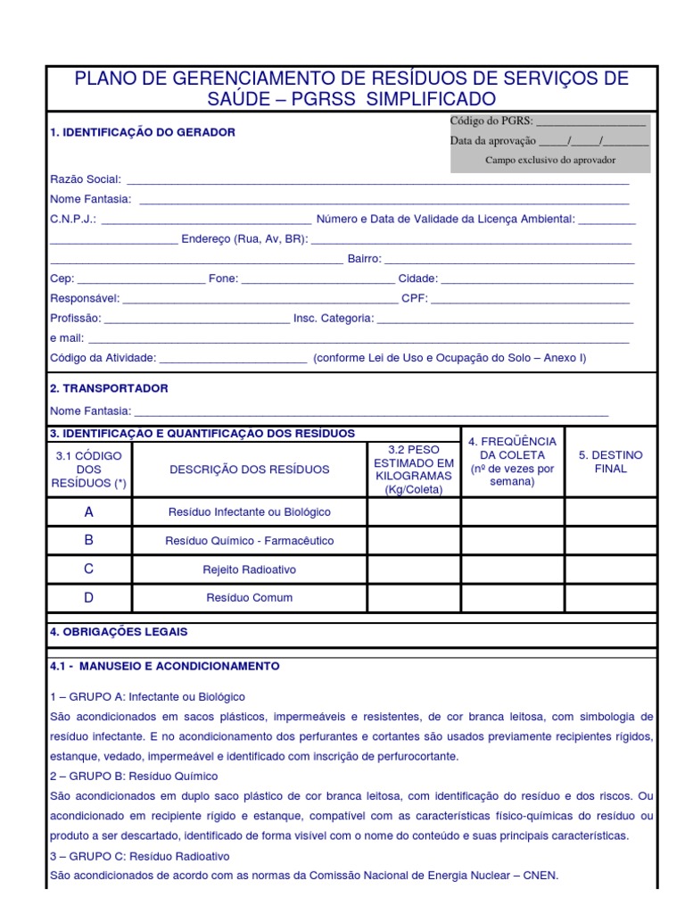 PGRSS Simplificado para Serviços de Saúde | PDF | Desperdício | Poluição