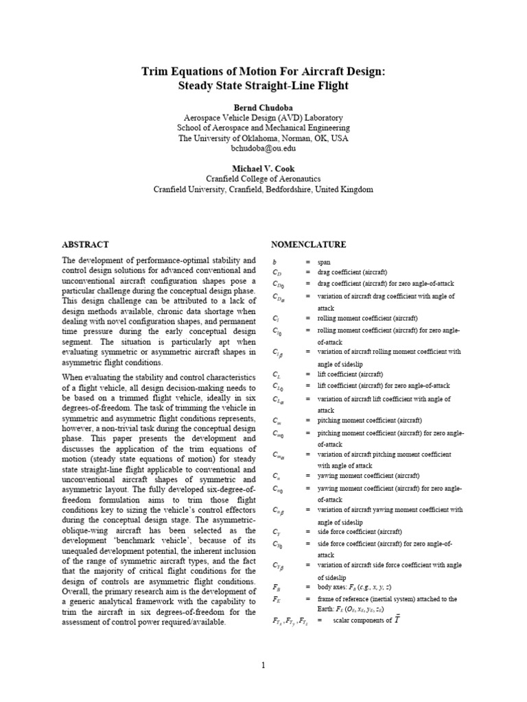 Chudoba 2003 | PDF | Rotation | Aircraft