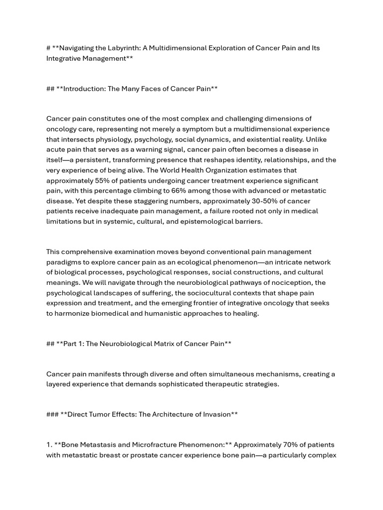 Navigating The Labyrinth - A Multidimensional Exploration of Cancer ...