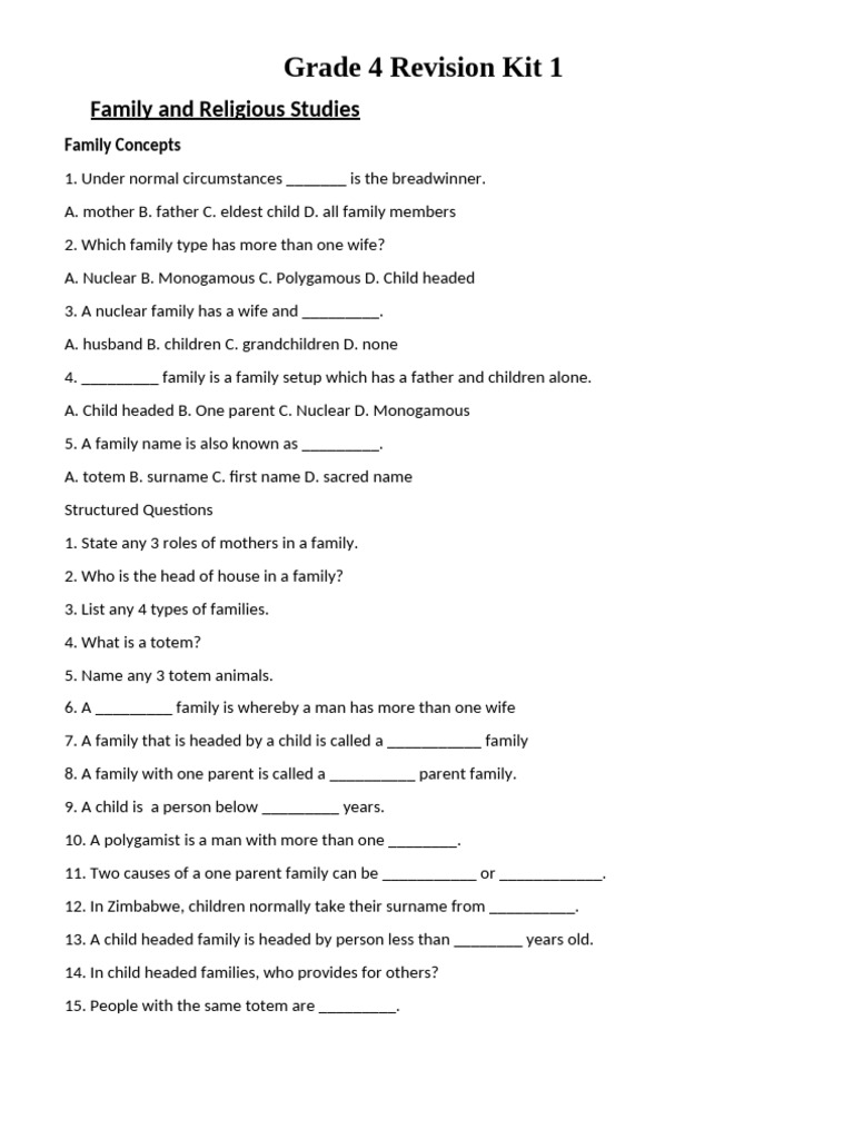Grade 4 1st Term Study Kit 2023 Final | PDF | Foods | Noah's Ark