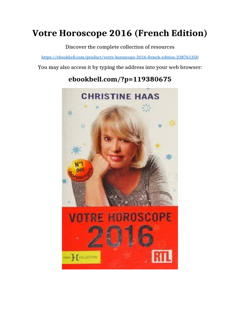 Votre horoscope 2016 (French Edition) full | PDF | Intellectual Property