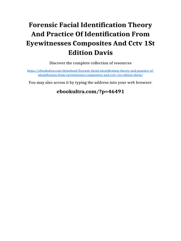 Forensic facial identification theory and practice of identification ...