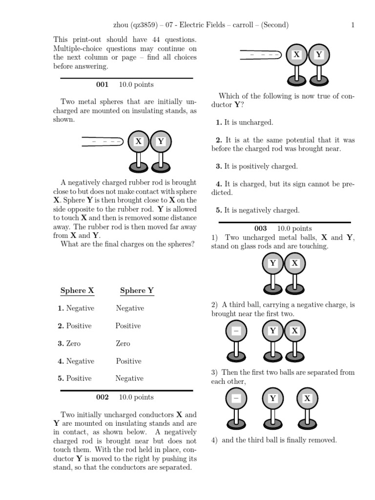 07 - Electric Fields-Problems | PDF | Electron | Electric Field