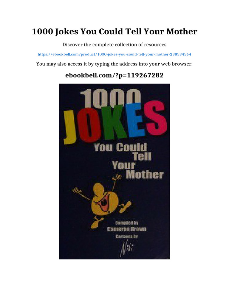 1000 Jokes You Could Tell Your Mother Full Digital Chapters | PDF ...