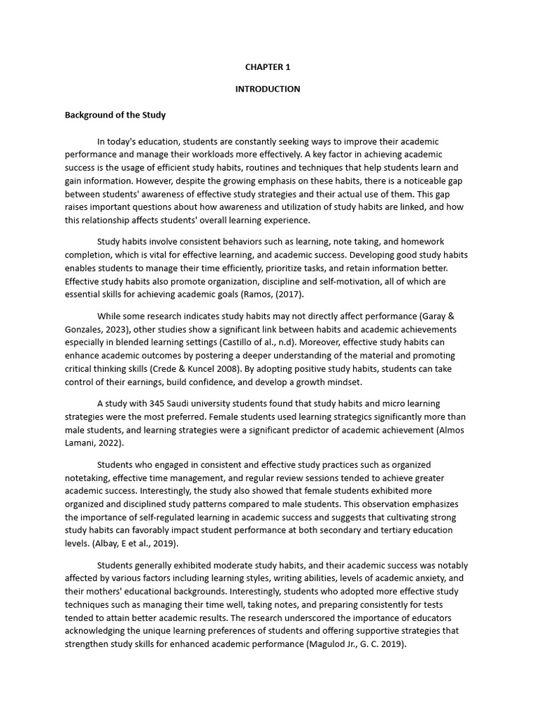 CHAPTER 1 Manuscript 2 | PDF | Self Efficacy | Learning