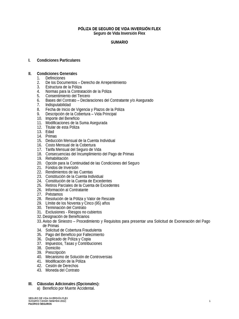 Poliza de Seguro de Vida Inversion Flex (2) | PDF | Póliza de seguros ...