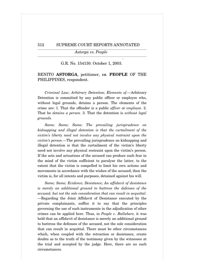 Astorga v. People | PDF | Trials | Crimes