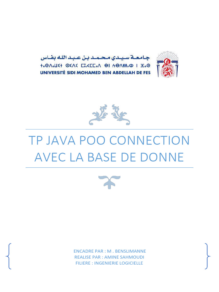 TP JAVA POO CONNection Avec La Base de Donné | PDF