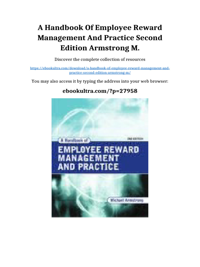 A Handbook of Employee Reward Management and Practice Second Edition ...