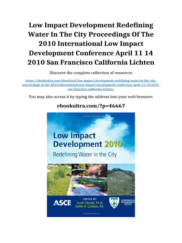 Low impact development redefining water in the city proceedings of the ...
