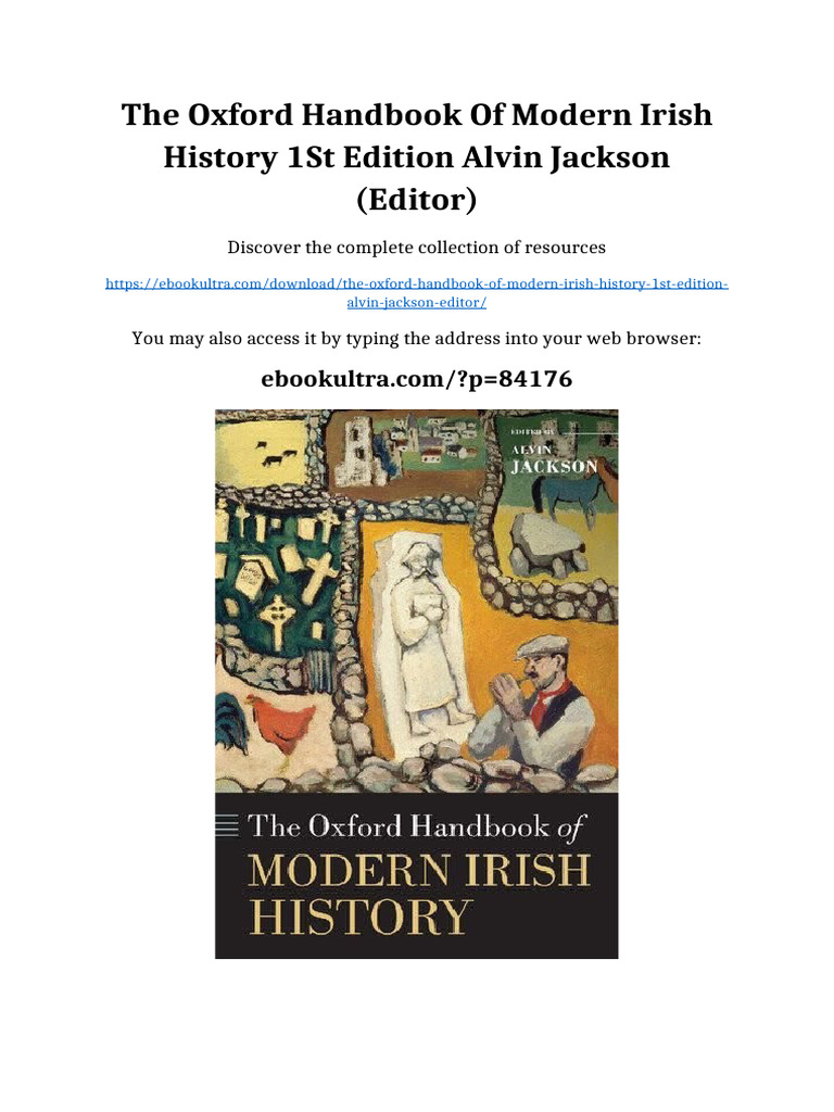 The Oxford Handbook of Modern Irish History 1st Edition Alvin Jackson ...