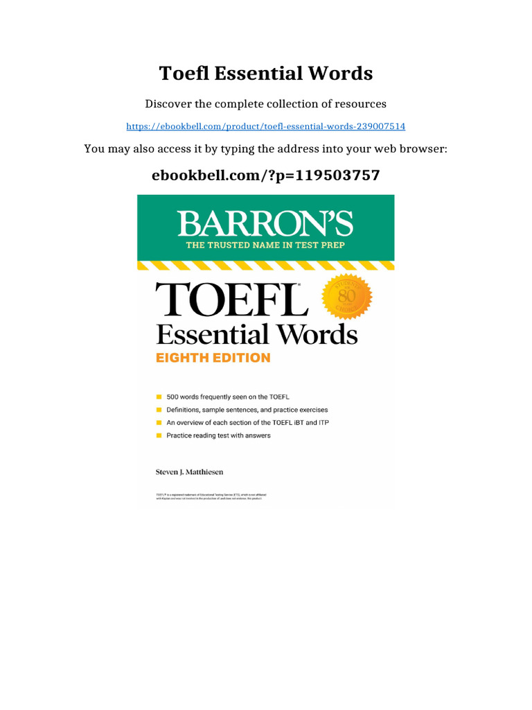 TOEFL Essential Words No Waiting Time | PDF | Intellectual Property ...