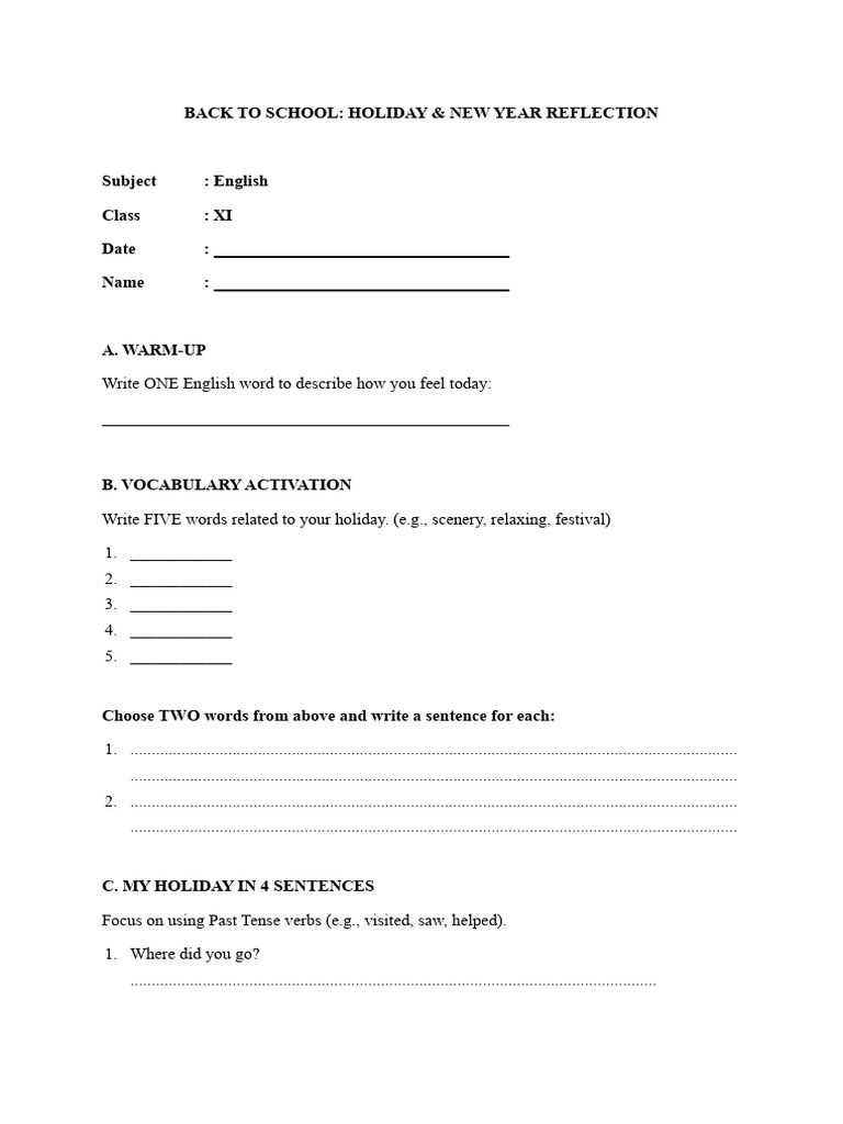 Back To School Worksheet 2026 | PDF | English Language | Language Families