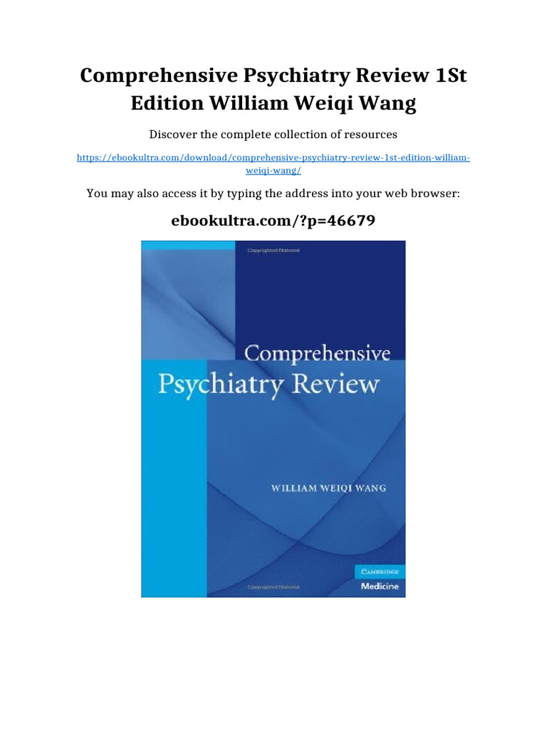 Comprehensive Psychiatry Review 1st Edition William Weiqi Wang Full ...
