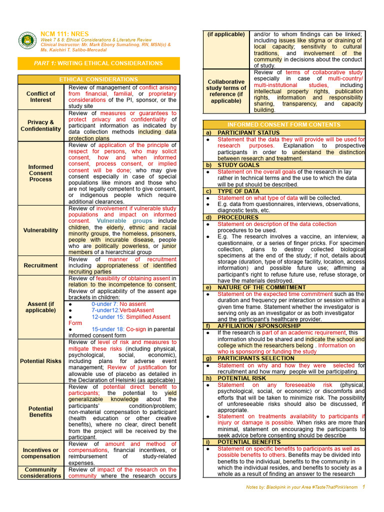 NRES (4) Ethical Considerations & Literature Review | PDF | Statistics ...