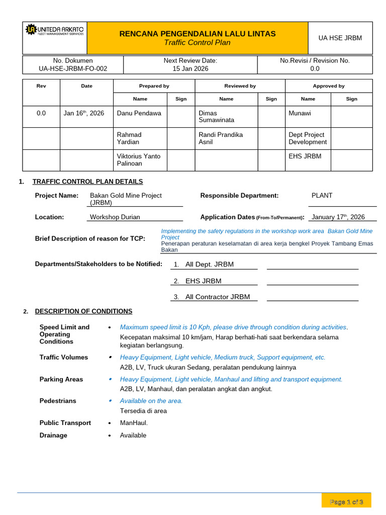TCP Workshop Durian UA - 16 Jan 2026 | PDF | Traffic | Speed Limit