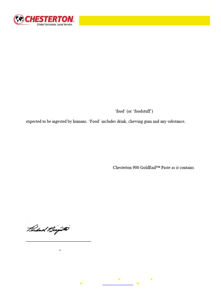 5 - Certificado Alergenos Chesterton | PDF
