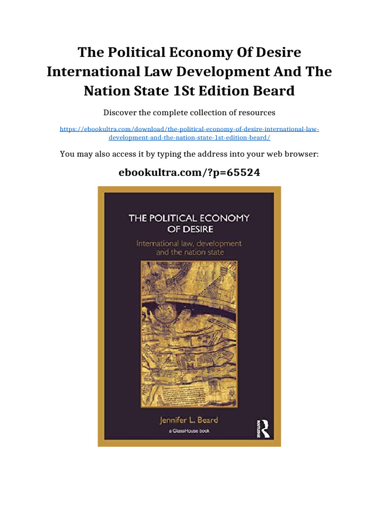 The Political Economy of Desire International Law Development and the ...