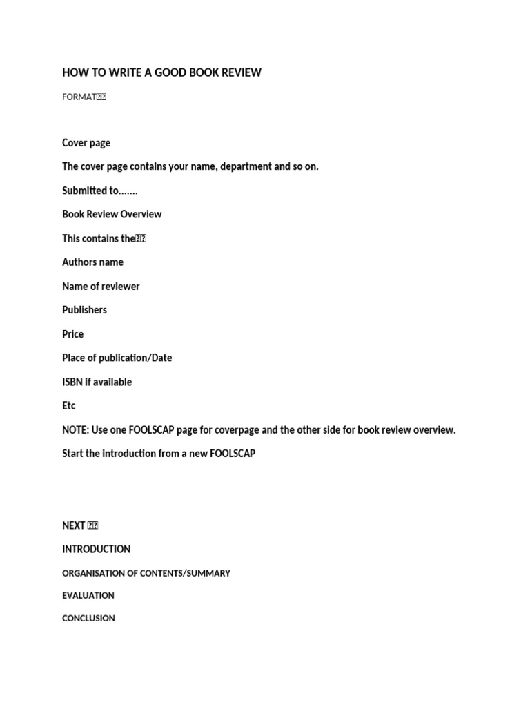 HOW TO WRITE A GOOD BOOK REVIEW _ | PDF | Evaluation | Books