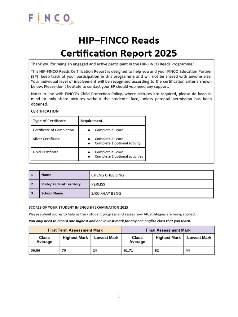 Progress Report Template_HIP FR 2025 | PDF