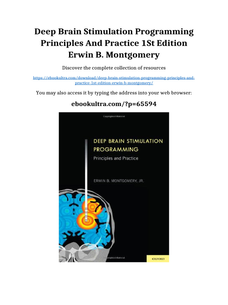 Deep Brain Stimulation Programming Principles and Practice 1st Edition ...