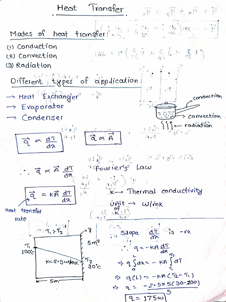 Heat Transfer Notes (Mid Sem) | PDF