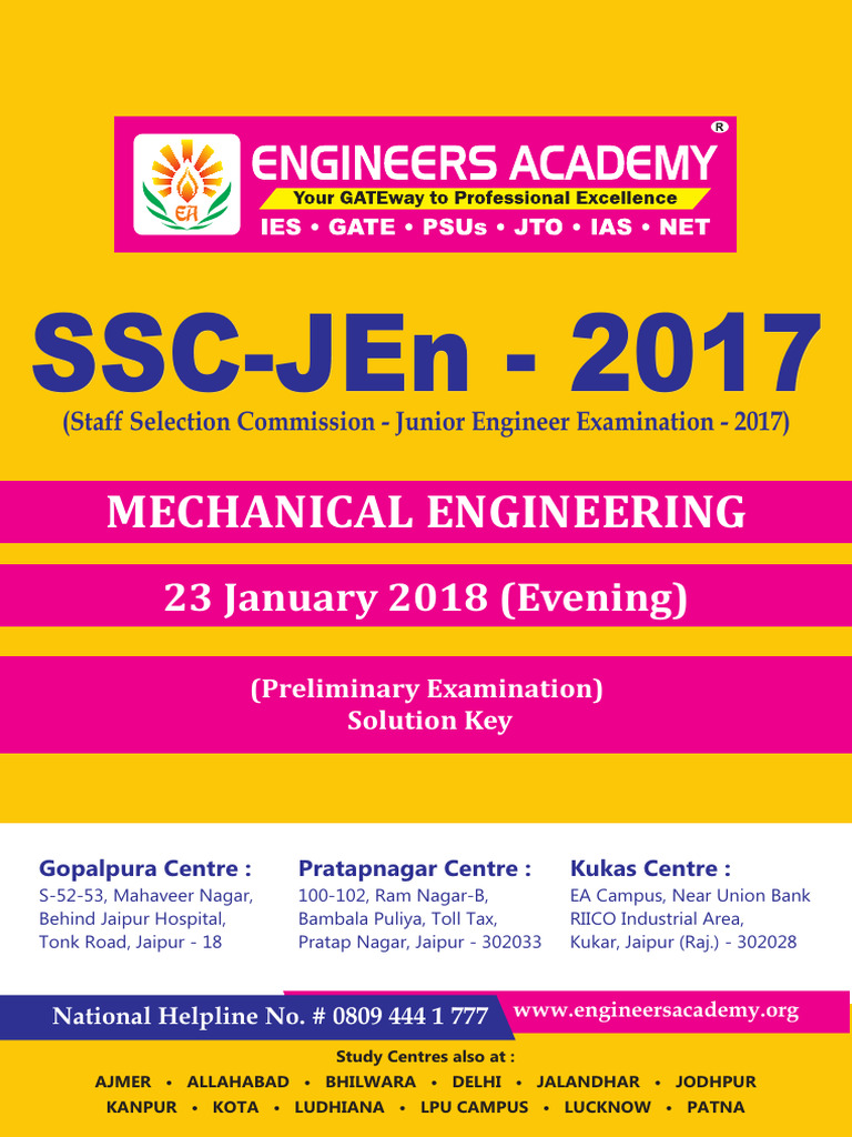 SSC-JEn- ME- 23 Jan. Evening | PDF