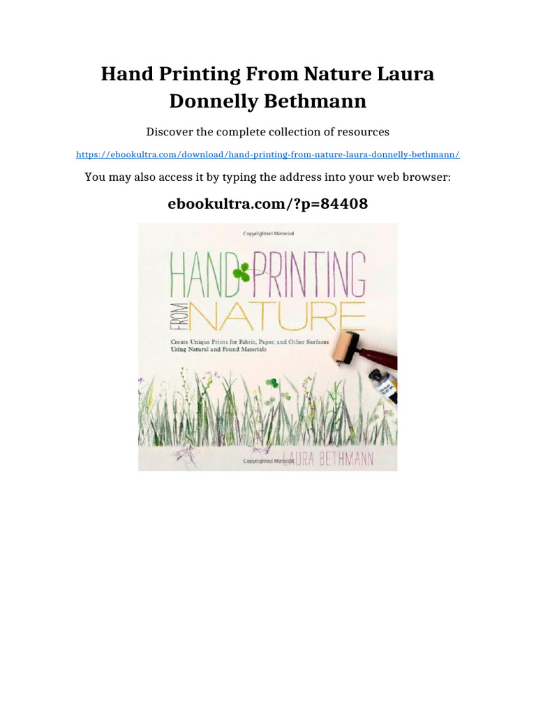 Hand Printing from Nature Laura Donnelly Bethmann all chapters ...