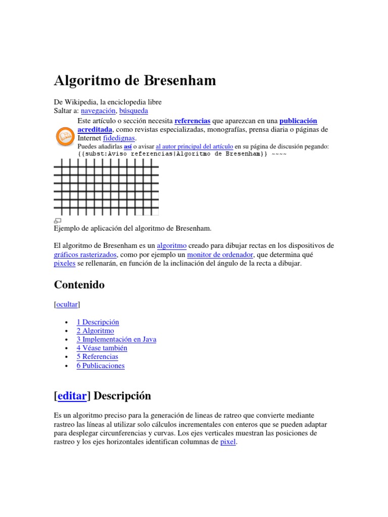Algoritmo de Bresenham | Descargar gratis PDF | Áreas de informática | Informática