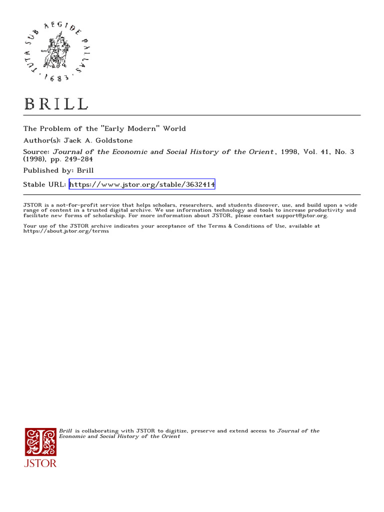 The Problem of The "Early Modern" World | PDF | Modernization Theory ...