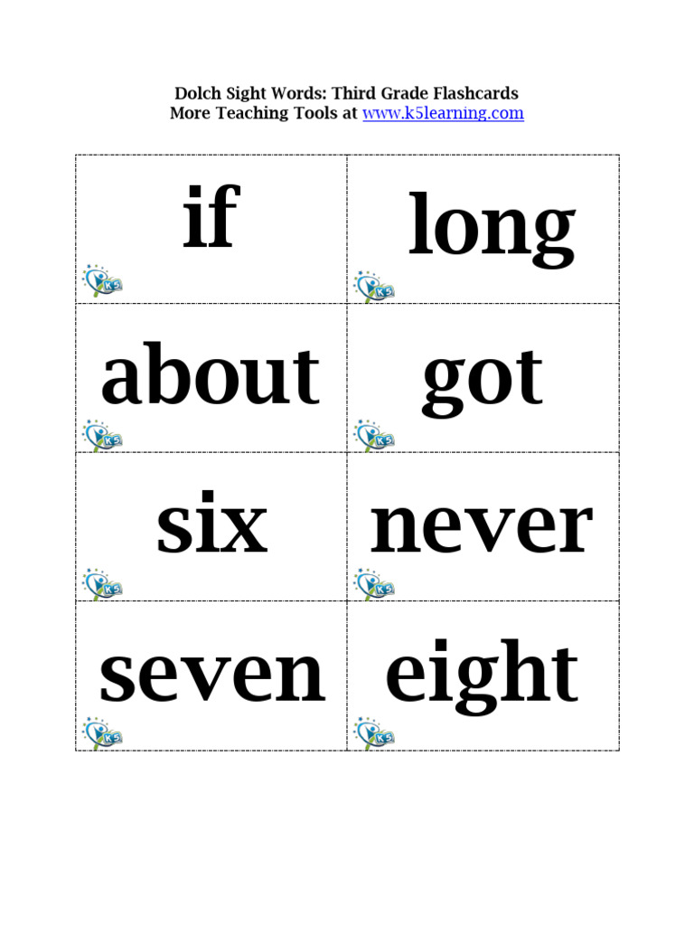Dolch Third Grade Sight Words | PDF