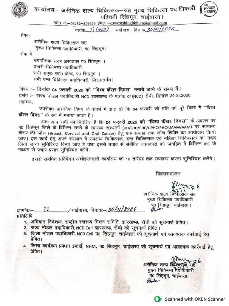 Letter 11 (NCD) World Cancer Day | PDF