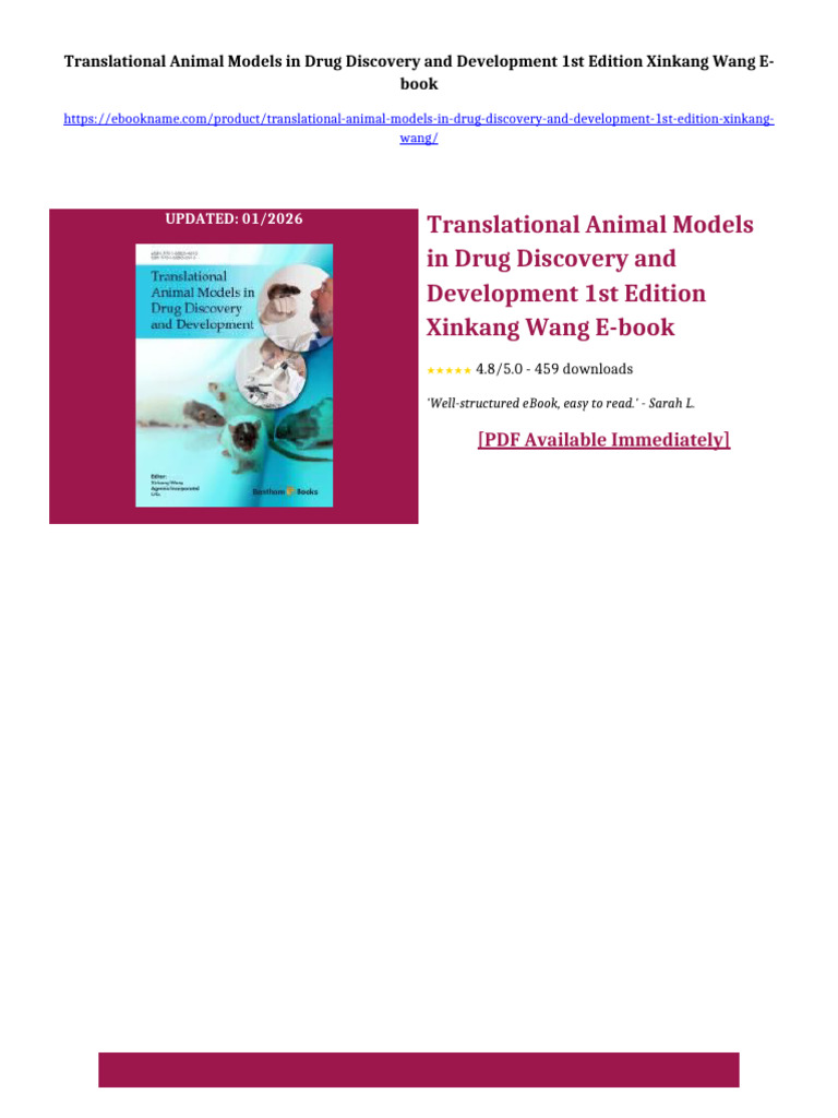 Translational Animal Models in Drug Discovery and Development 1st ...