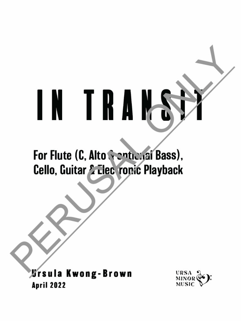 In Transit for Flute Guitar Cello by Ursula Kwong-Brown | PDF