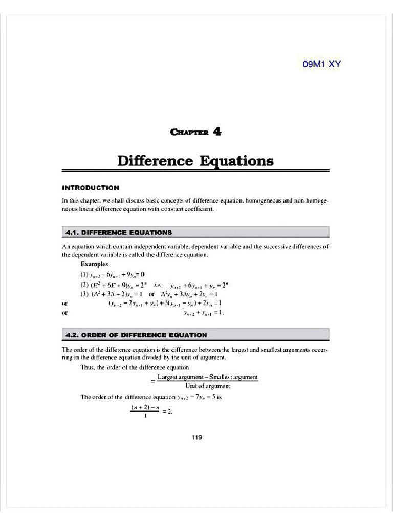 Difference Equation | PDF