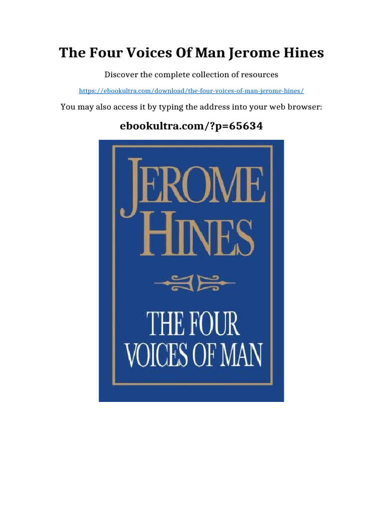 The Four Voices of Man Jerome Hines All Chapters Available | PDF ...