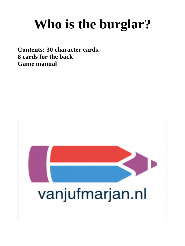 Who is the Burglar | PDF