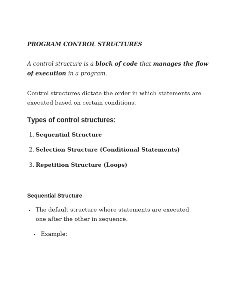 Control Structures | PDF