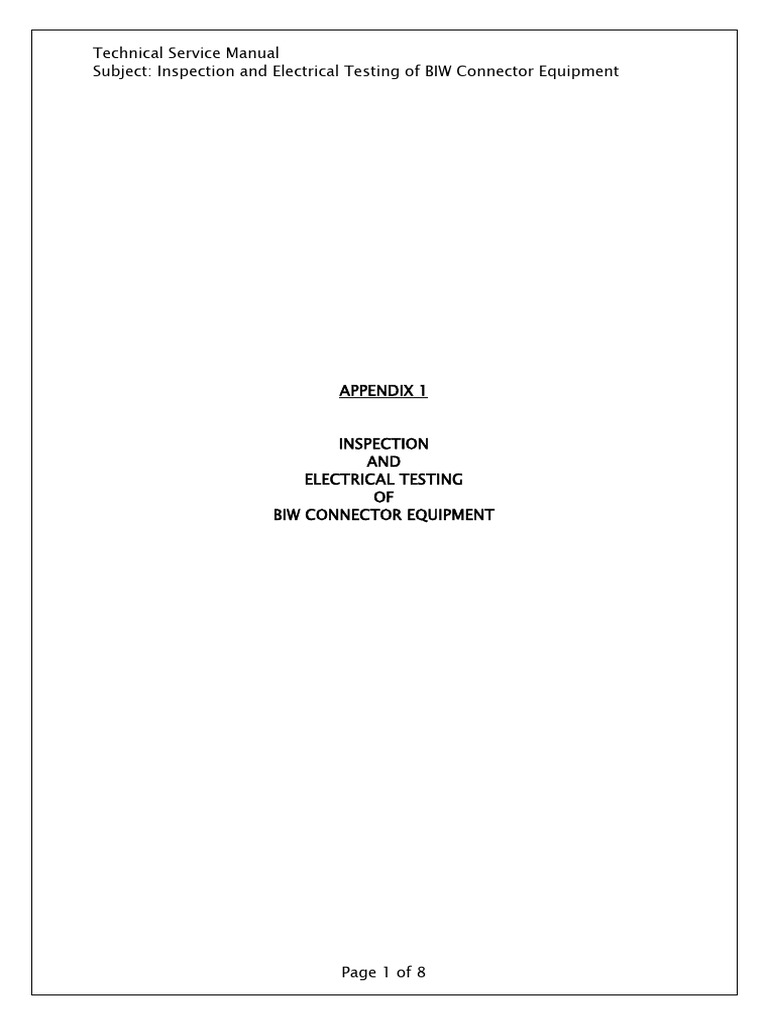 Inspection and Electrical Testing | PDF | Electrical Connector ...