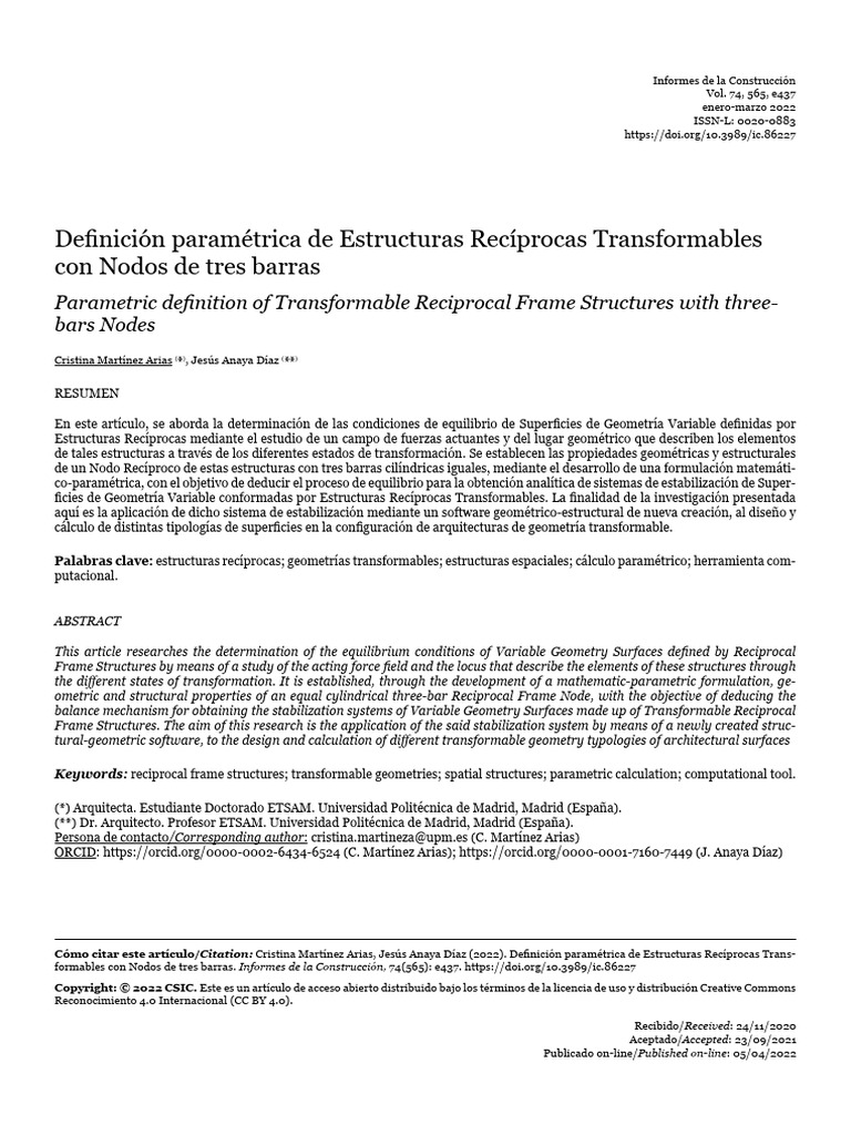 Definicion Parametrica de Estructuras Reciprocas T | PDF | Vector ...