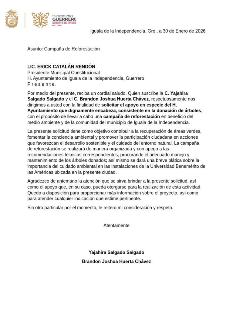 Carta Erick Catalán | PDF